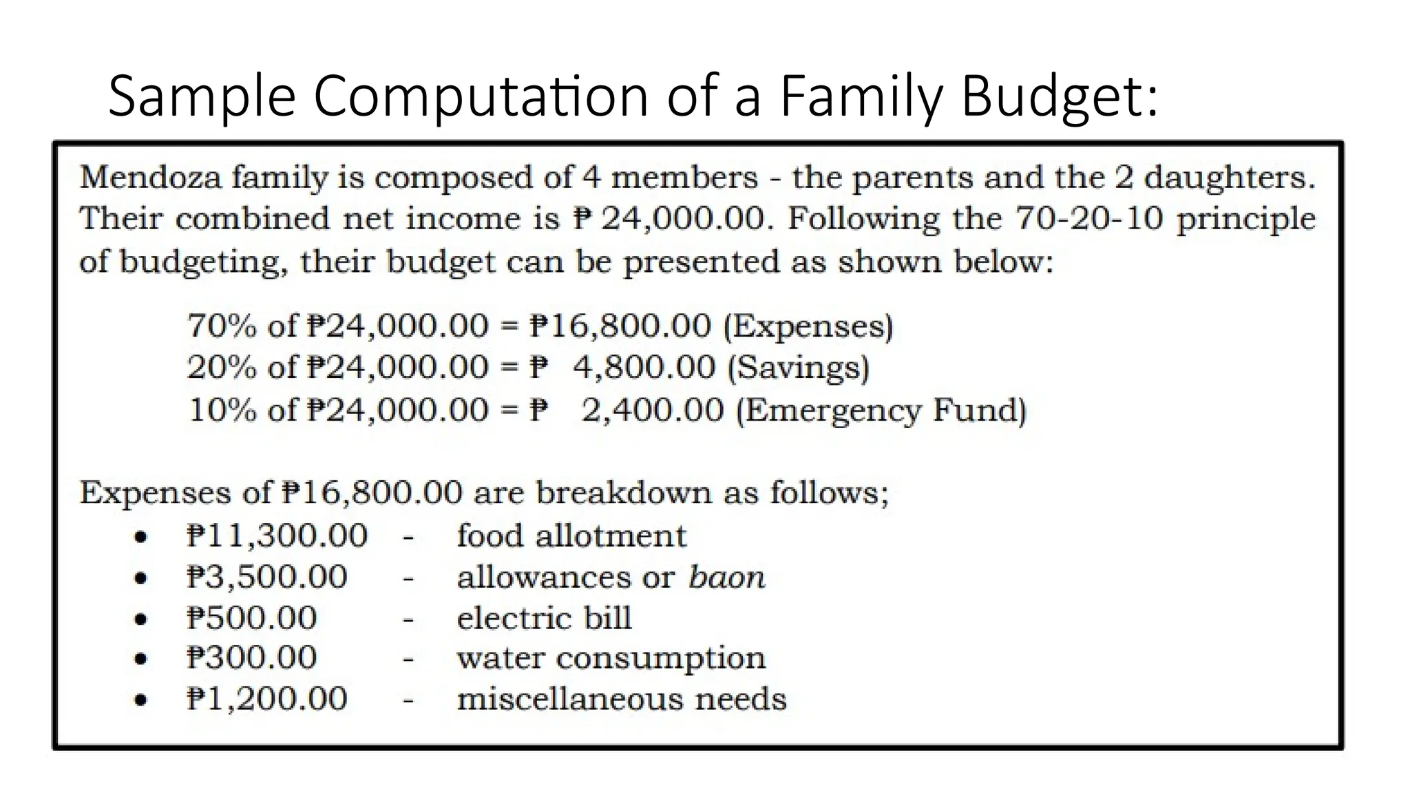 PREPARING AND ALLOCATING OF FAMILLY BUDGET | PPTX