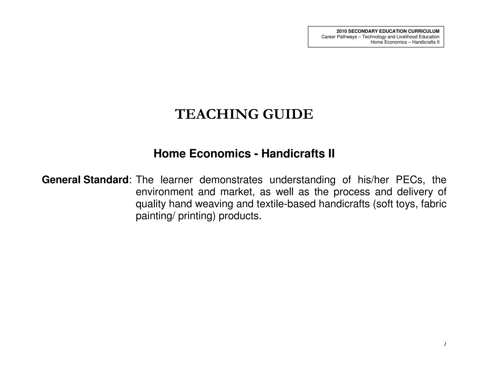 Tle he handicraft | PDF