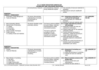TLE/HE Handicraft Curriculum Guide | PDF