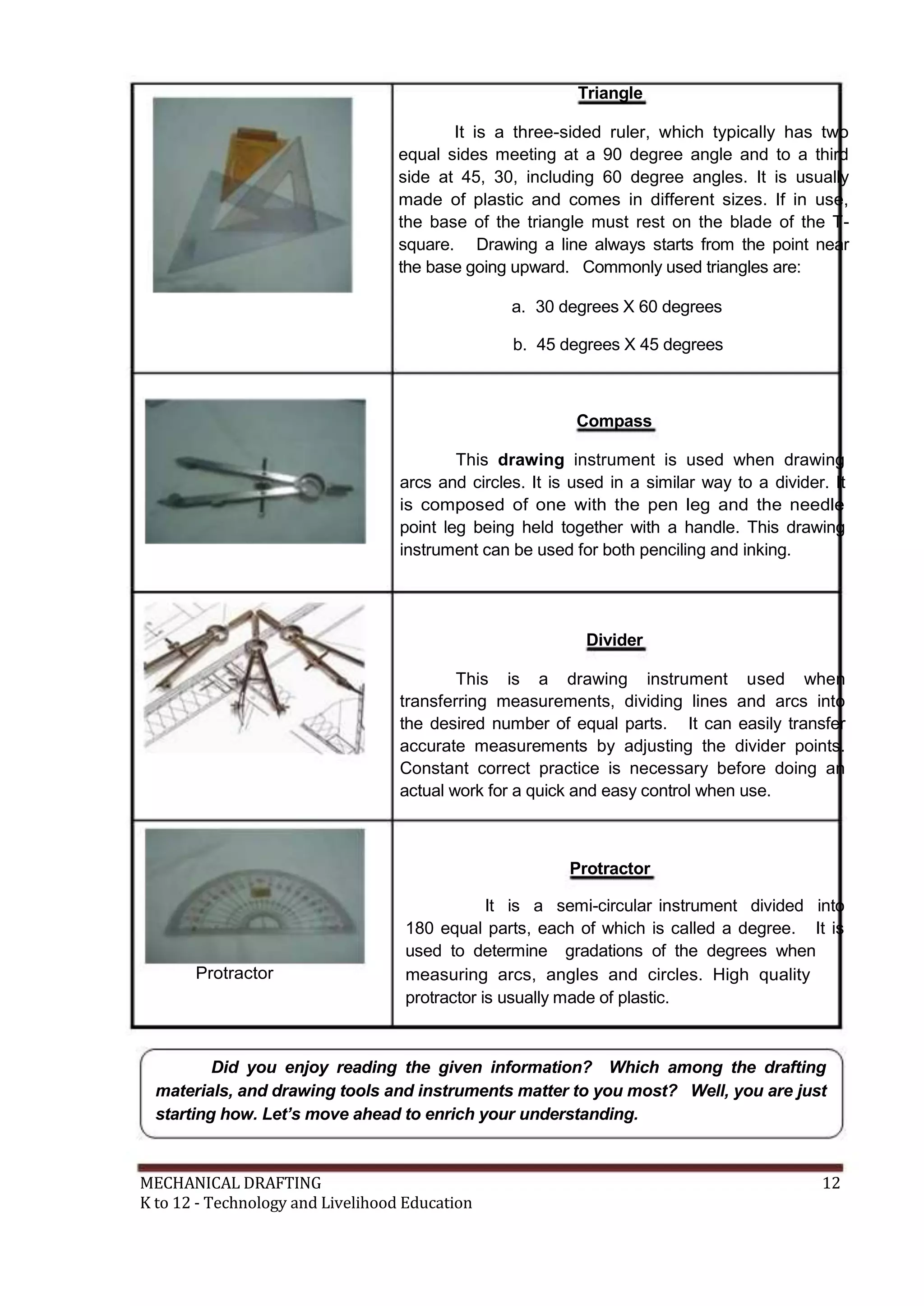 TLE - Mechanical Drafting (Learning Module) | PDF
