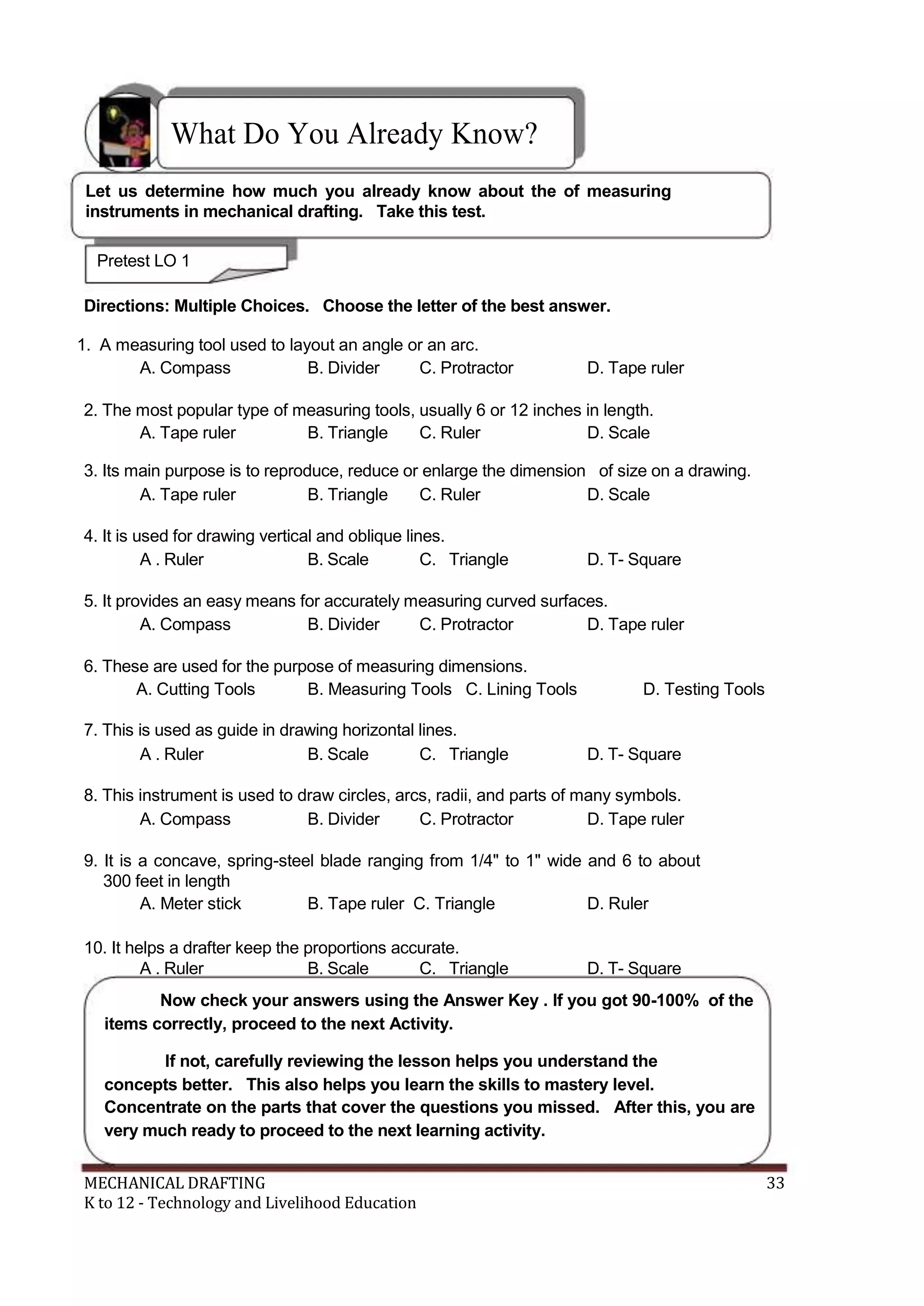 TLE - Mechanical Drafting (Learning Module) | PDF