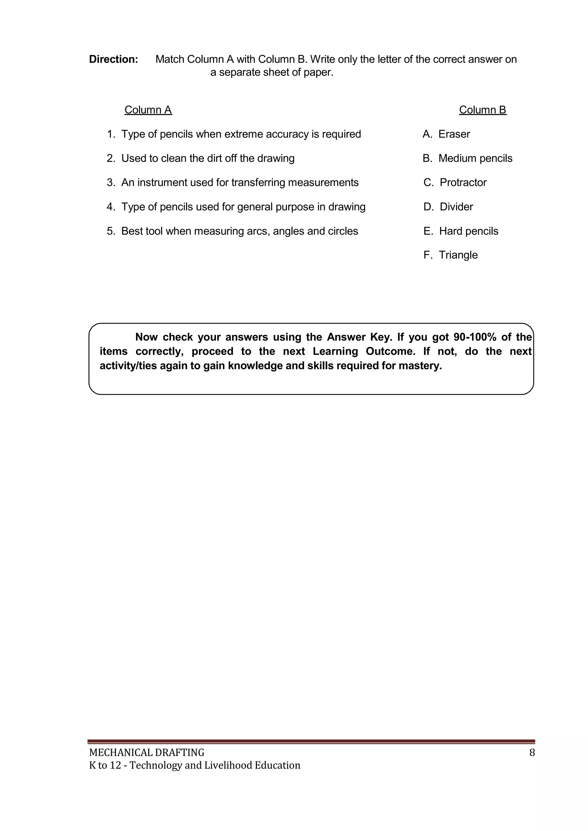 TLE - Mechanical Drafting (Learning Module) | PDF