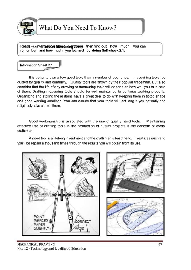 TLE - Mechanical Drafting (Learning Module) | PDF