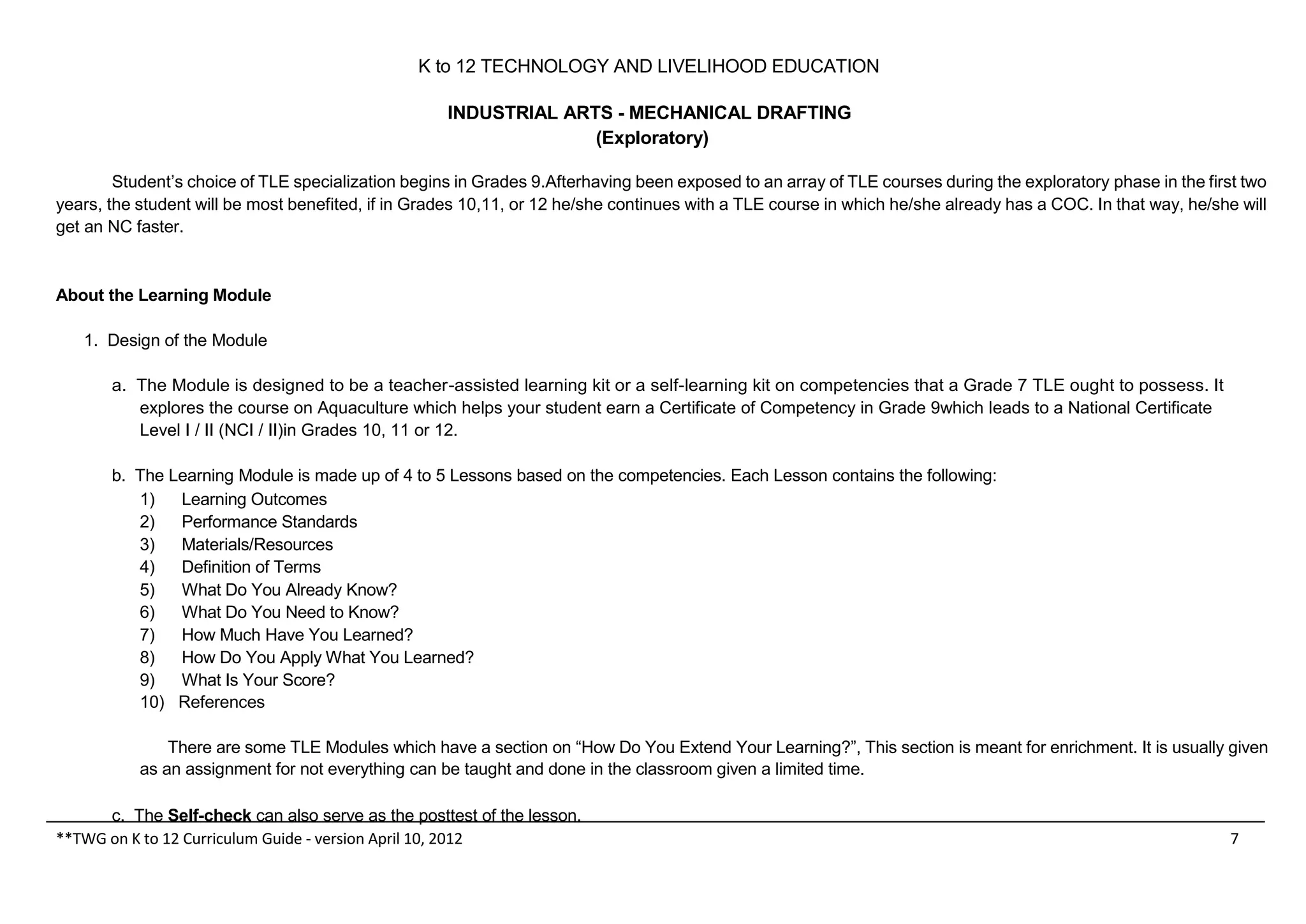 TLE - Mechanical Drafting (Teaching Guide) | PDF