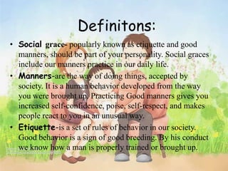 Social Graces at Home | PPTX