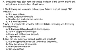 TLE_Q2_Week 1_Day1&2.pptx | Jewelry Making | Arts and Crafts