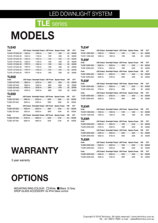 TLE Series LED Downlight System in Australia by Lighting Technology | PDF