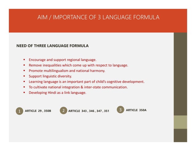 THREE LANGUAGE FORMULA | PDF