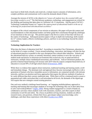 ACSA Technology Leadership Group Position Paper | PDF