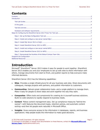 Configure SharePoint Server 2013 in a Three-Tier Farm | PDF