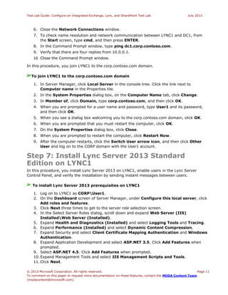 Configure an Integrated Exchange, Lync, and SharePoint Test Lab | PDF ...