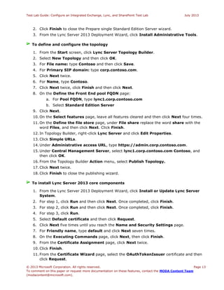 Configure an Integrated Exchange, Lync, and SharePoint Test Lab | PDF ...