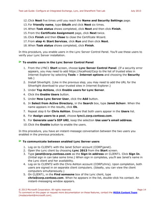 Configure an Integrated Exchange, Lync, and SharePoint Test Lab | PDF ...