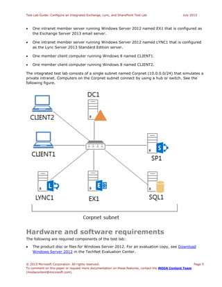 Configure an Integrated Exchange, Lync, and SharePoint Test Lab | PDF ...
