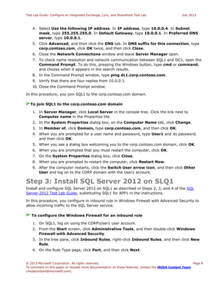 Configure an Integrated Exchange, Lync, and SharePoint Test Lab | PDF ...