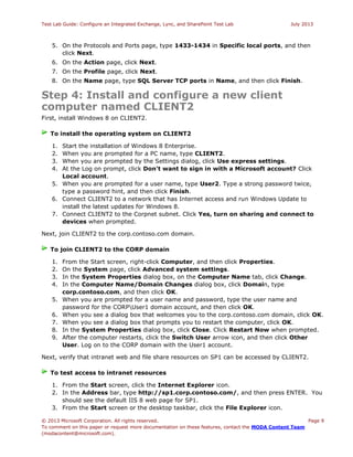 Configure an Integrated Exchange, Lync, and SharePoint Test Lab | PDF ...