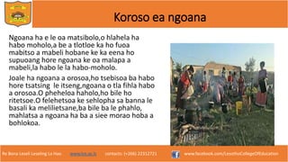 Tlhaho le kholo ea ngoana oa mosotho | PPTX