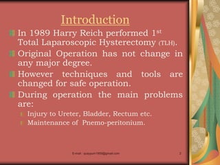 TOTAL LAPAROSCOPIC HYSTERECTOMY | PPT