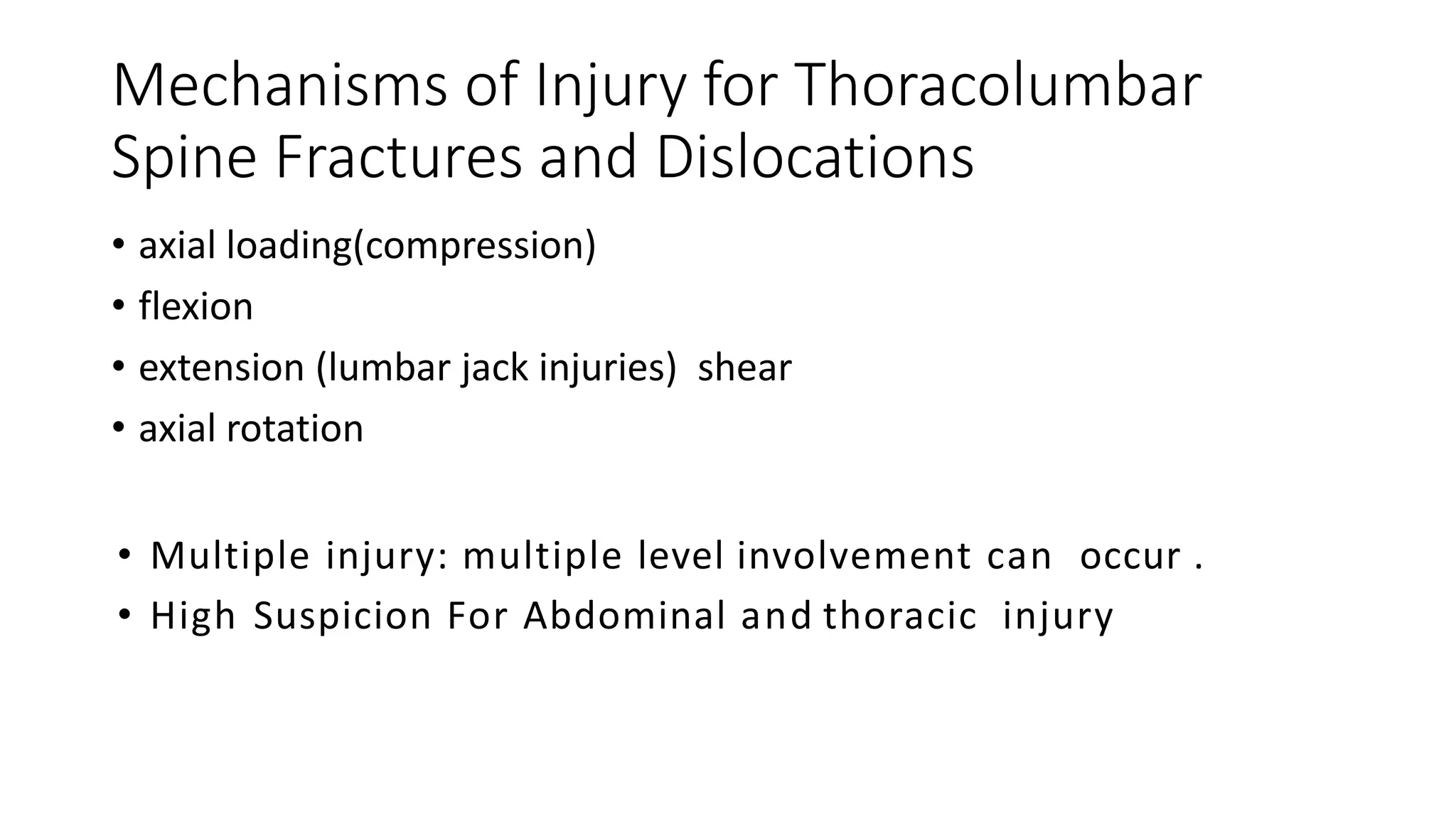THORACOLUMBAR SPINE INJURIES | PPTX