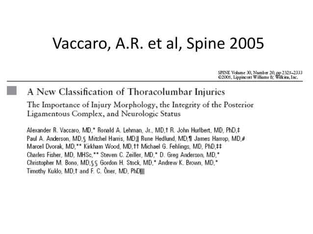 thoracolumbar injury classification severity score .pptx