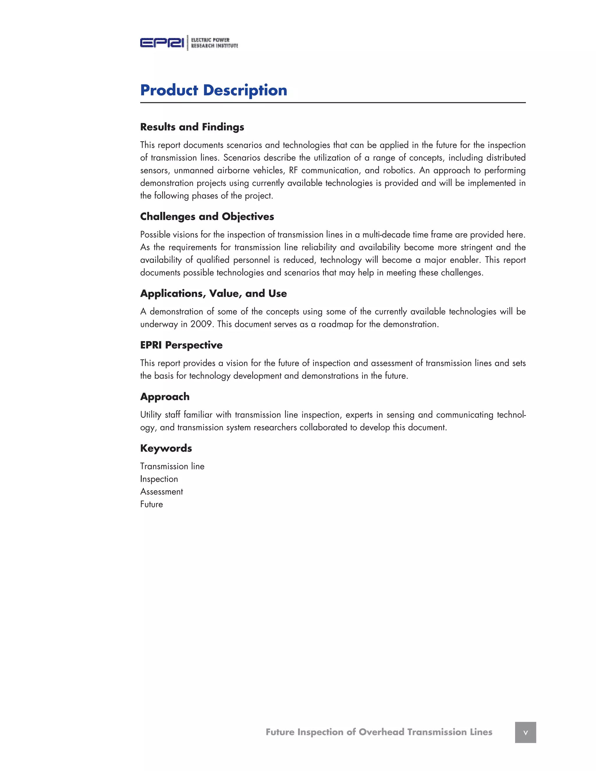 Future Inspection of Overhead Transmission Lines | PDF