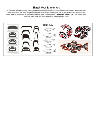 Tlingit salmon sketch sheet | PDF | Drawing and Sketching | Arts and Crafts