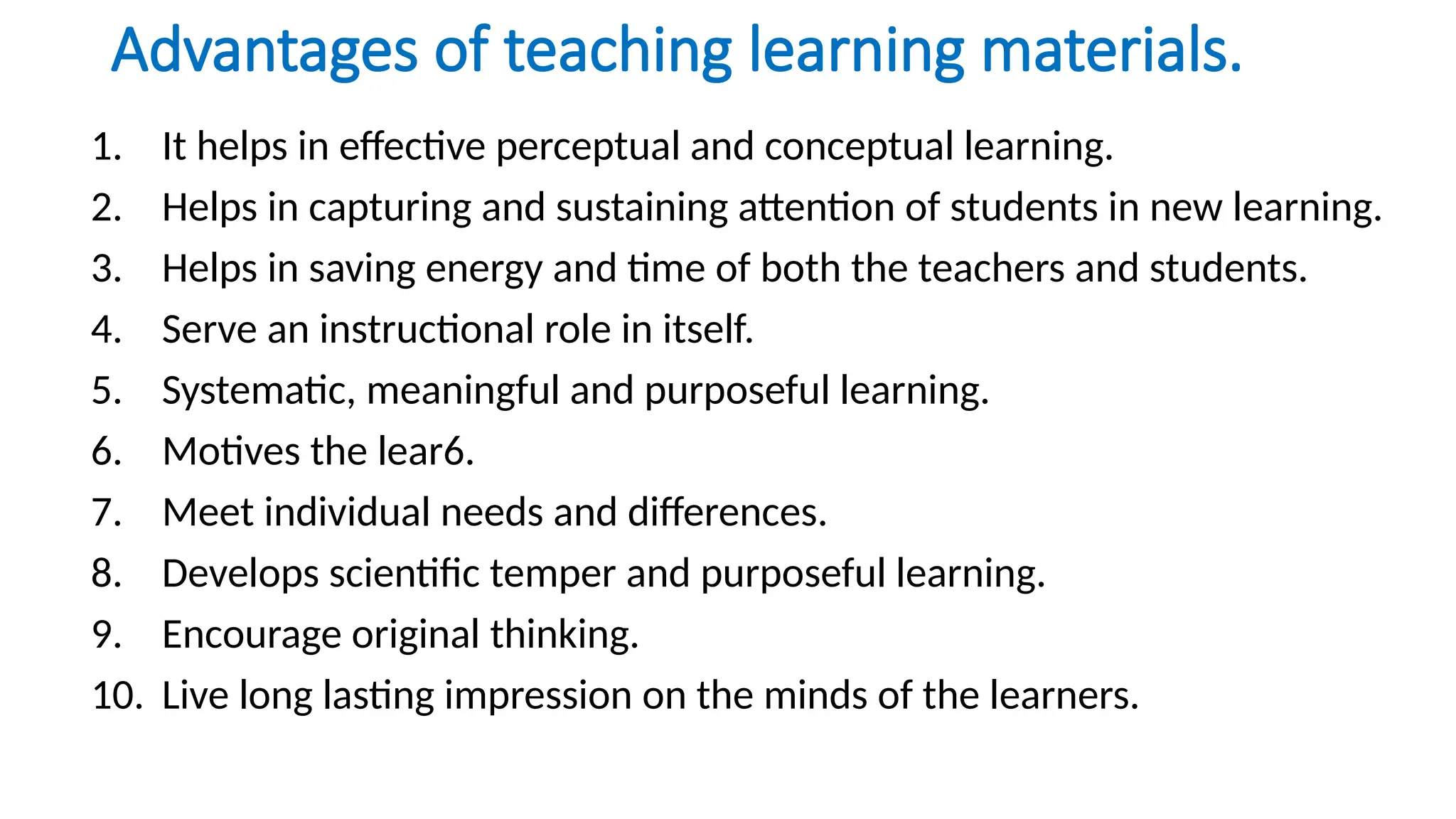 USES OF TEACHING LEARNING MATERIALS IN EDUCATION. | PPT
