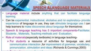 Teaching and learning materials for motor and speech development | PPT