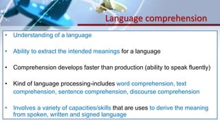 Teaching and learning materials for motor and speech development | PPT