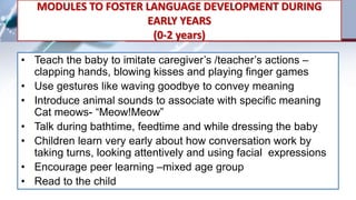 Teaching and learning materials for motor and speech development | PPT
