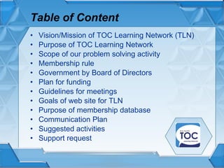 TOC Learning Network Charter | PPT