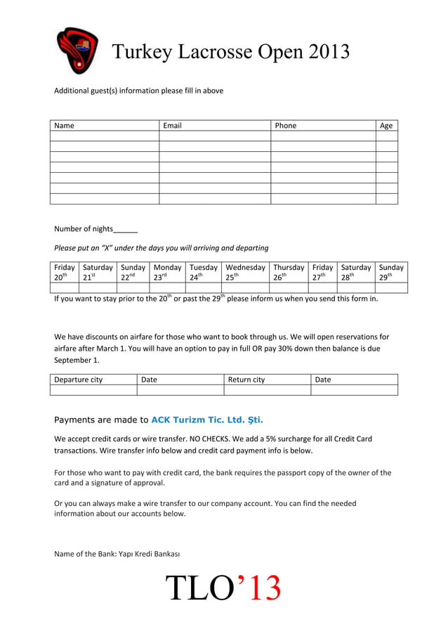 TLO13 registration form | PDF