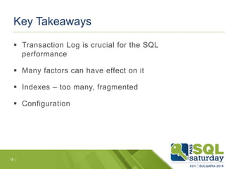 Performance Tuning of the Transaction Log | PPTX | Databases | Computer ...