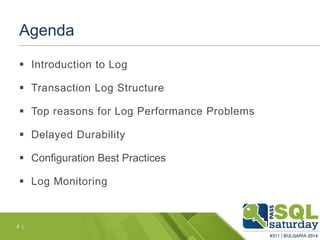 Performance Tuning of the Transaction Log | PPTX | Databases | Computer Software and Applications