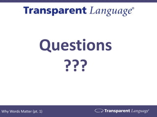 Why Words Matter: 5 Things You Should Know About Teaching Vocabulary to ...