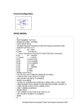 TLP172A PSpice Model (Free SPICE Model) | PDF