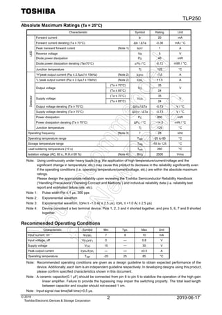 Original Opto TLP250 P250 DIP-8 New Toshiba | PDF