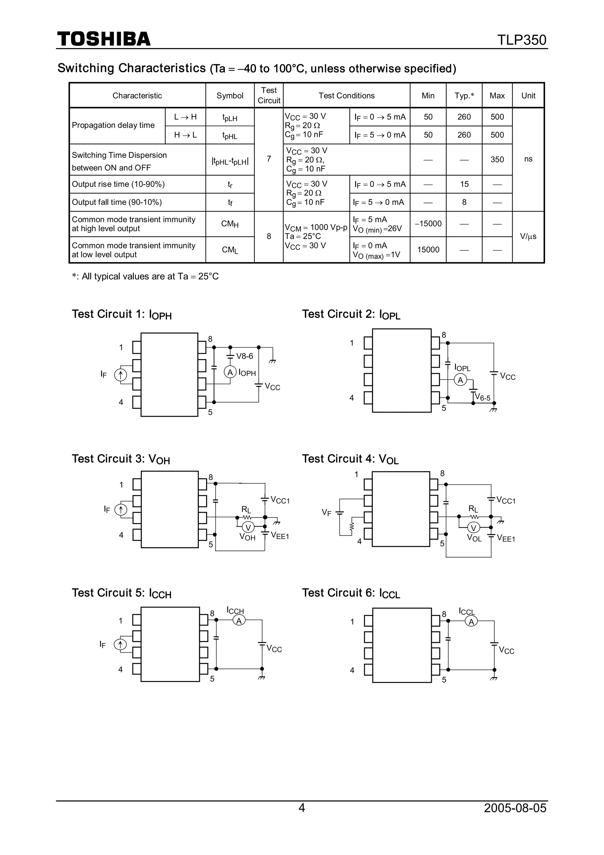 Original Opto TLP350 P350 350 DIP-8 New Toshiba | PDF