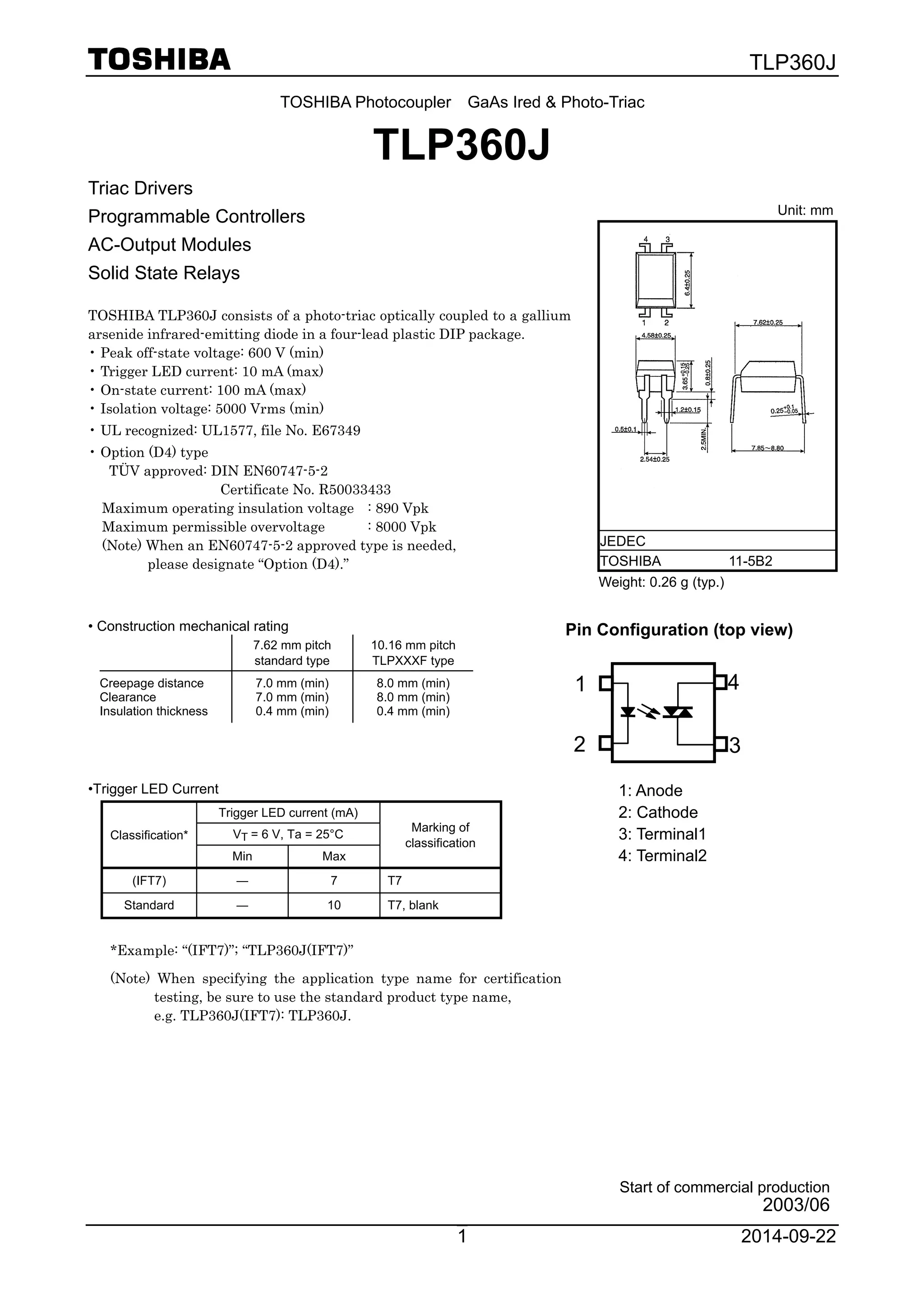 Original Opto TLP360J TLP360 P360J P360 360 DIP-4 New | PDF | Computer ...