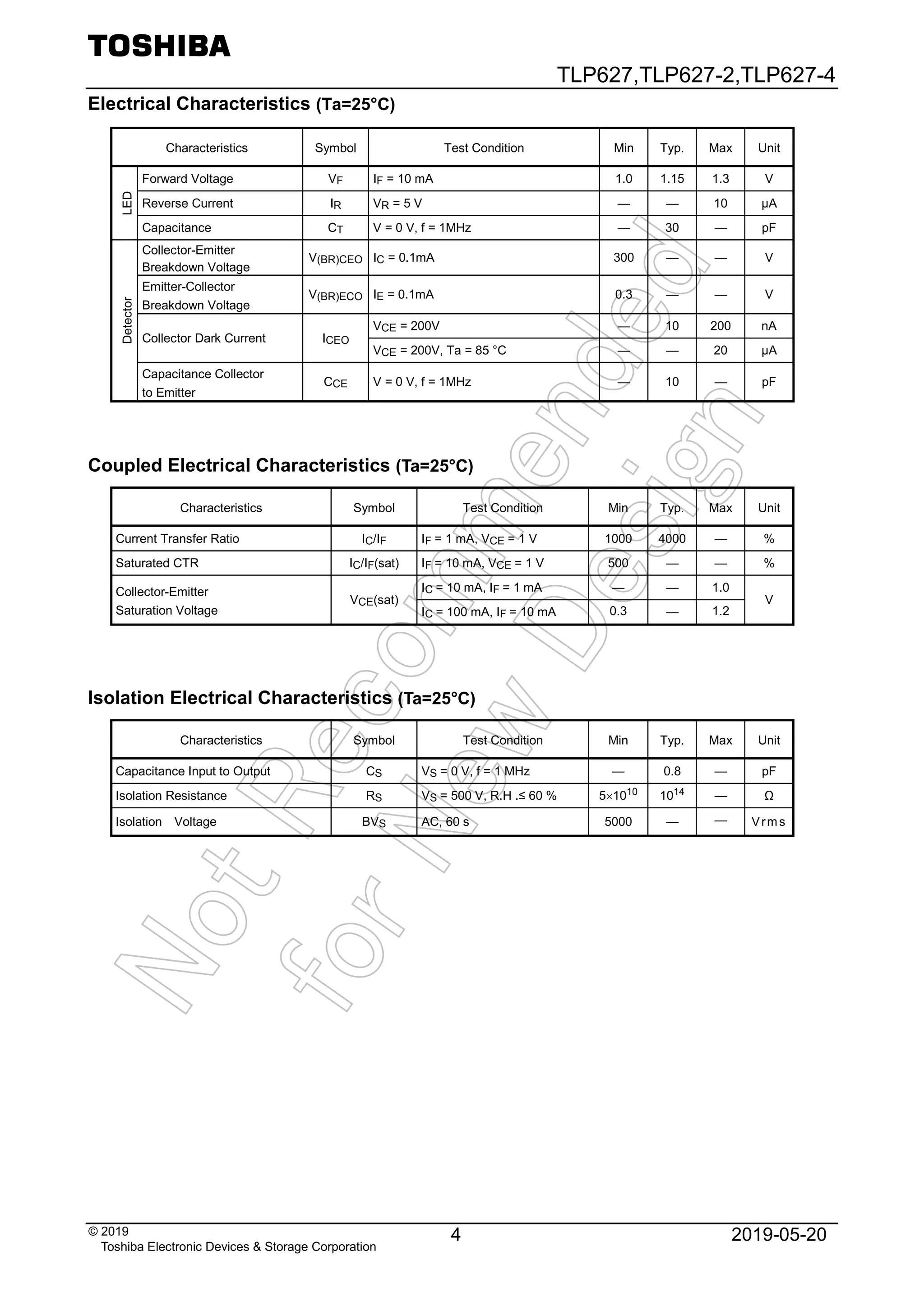 Original Transistor Output Optocoupler IC TLP627-2 DIP-8 New Toshiba | PDF