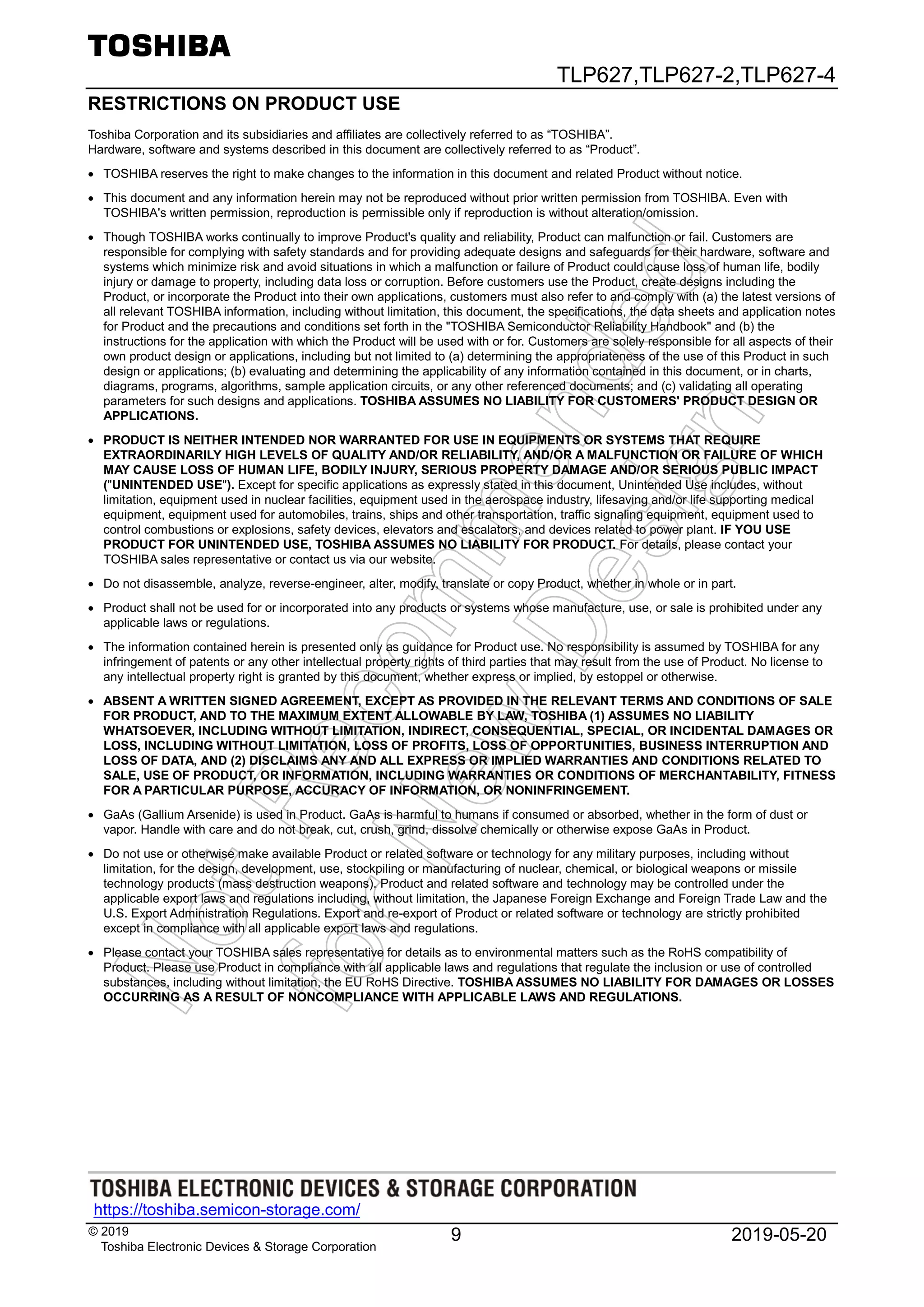 Original Transistor Output Optocoupler IC TLP627-2 DIP-8 New Toshiba | PDF