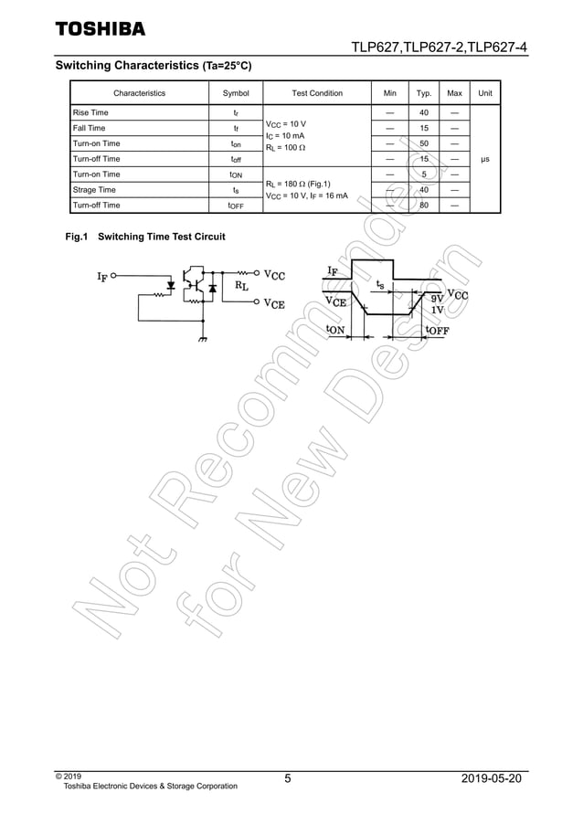 Original Transistor Output Optocoupler IC TLP627-2 DIP-8 New Toshiba | PDF