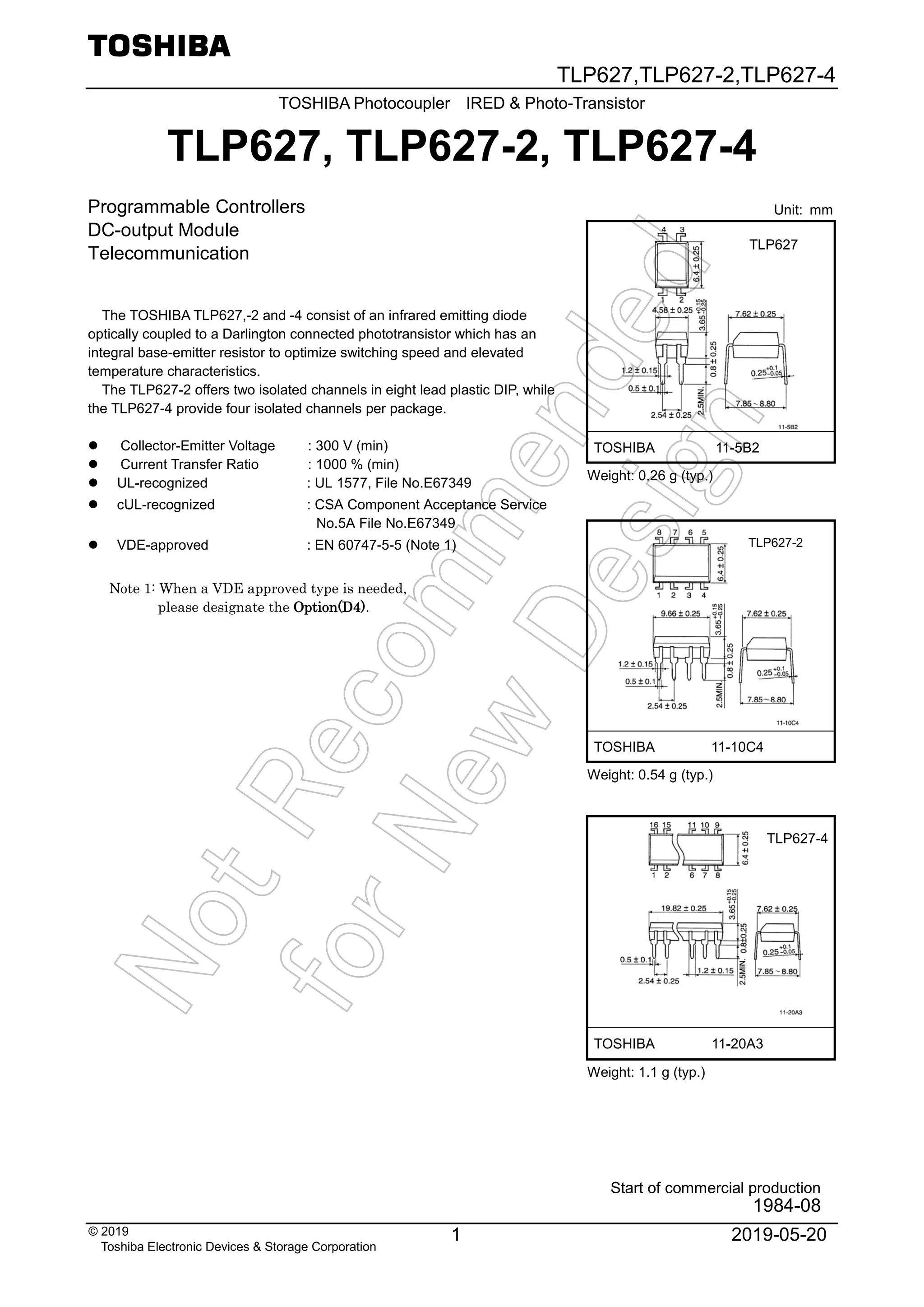 Original Opto TLP627 P627 627 DIP-4 New | PDF