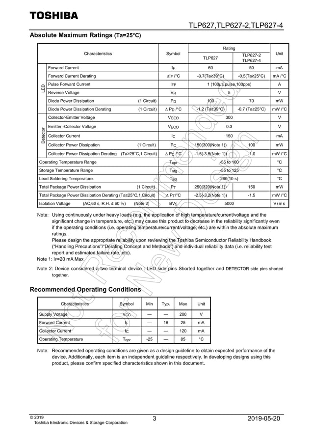 Original Opto TLP627 P627 627 DIP-4 New | PDF