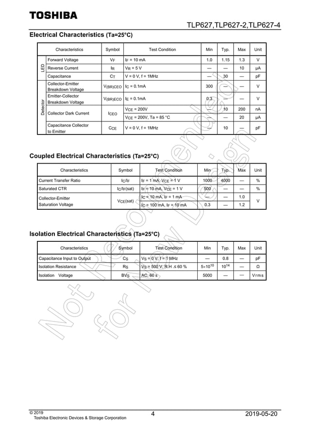 Original Opto TLP627 P627 627 DIP-4 New | PDF