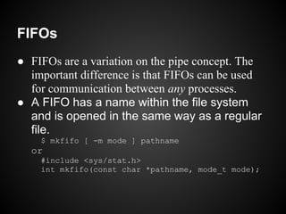 TLPI - Chapter 44 Pipe and Fifos | PPT