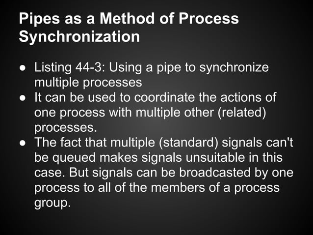 TLPI - Chapter 44 Pipe and Fifos | PPT