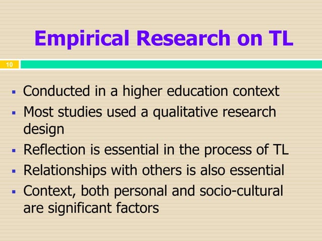 Introduction to Transformative Learning | PPTX | Workshops and Classes | Hobbies & Interests