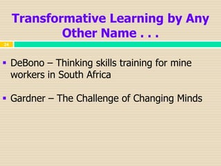 Introduction to Transformative Learning | PPTX
