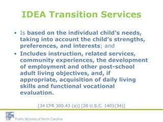 Transition Training - IDEA | PPT